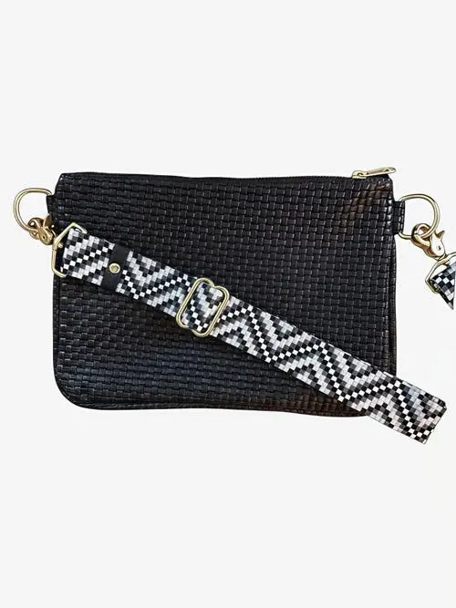 BEALICE Embossed Leather Crossbody Bag - Black