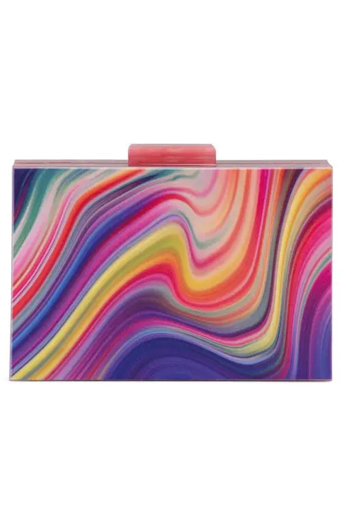 OLGA BERG Dorothy Swirl Print Box Clutch
