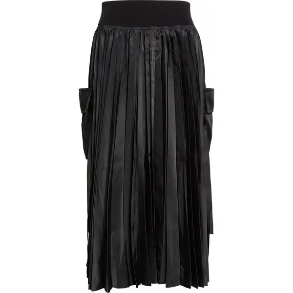 Sacai Pleated Cargo Midi Skirt - Black