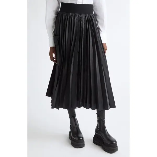 Sacai Pleated Cargo Midi Skirt - Black