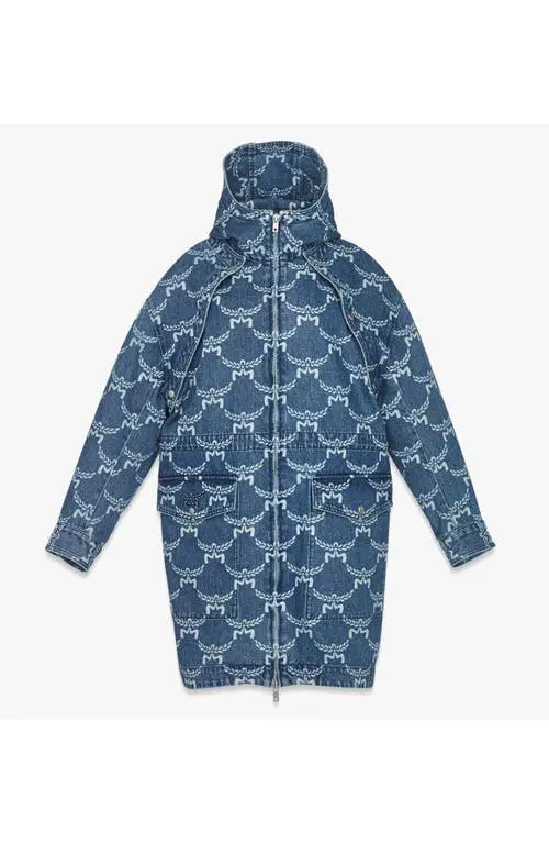 Mcm Lauretos Monogram 2-in-1 Denim Parka - Indigo