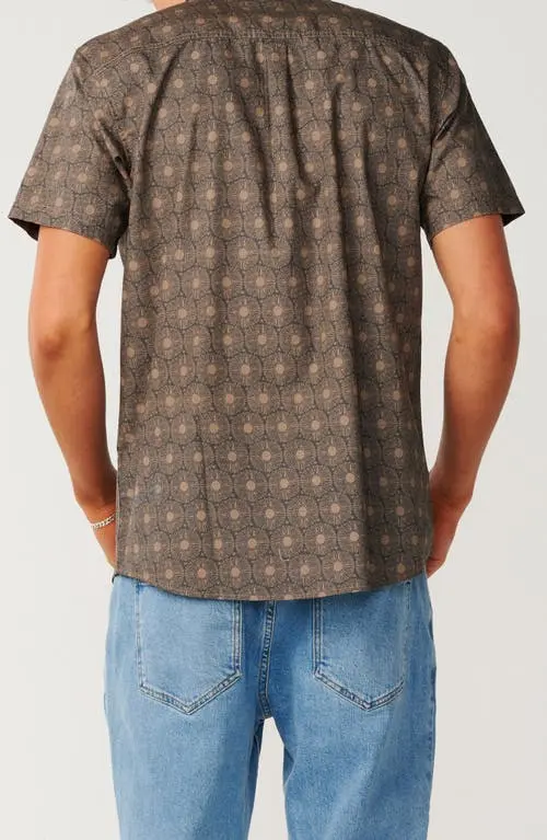 Rip Curl Hypno Sun Medallion Print Short Sleeve Cotton Button-up Shirt