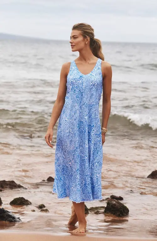 Tommy Bahama Paisley Daze Bias Cut Linen Blend Cover-up