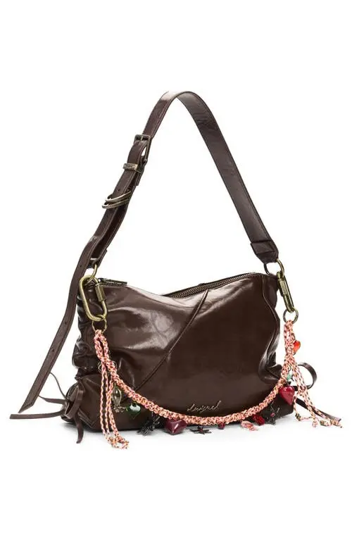 Desigual Medium Faux Leather Crossbody Bag With Charm Strap