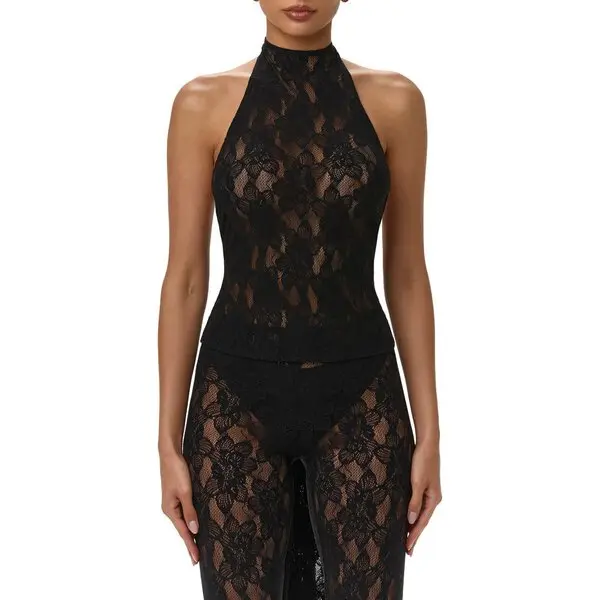 Naked Wardrobe Lace Halter Top