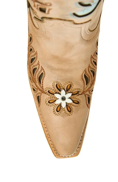 CORRAL Flower & Bird Cutout Cowboy Boot