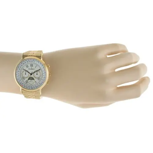 PEUGEOT Multi Function Moon Phase Perpetual Calendar Stainless Steel Watch- 40mm