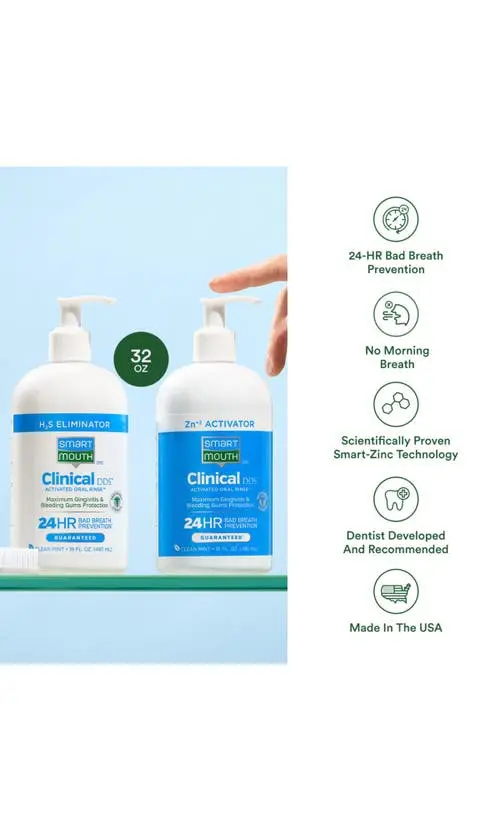 SMARTMOUTH Clinical Activated 2-bottle Mouthwash System 16 Fl Oz Each