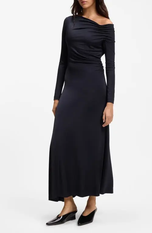 BOSS Ejoe Long Sleeved Asymmetric Neck Maxi Dress