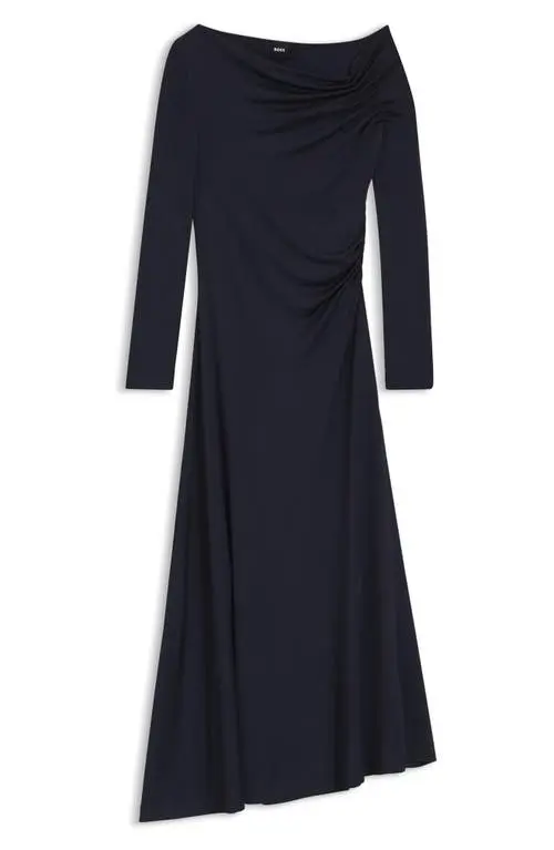 BOSS Ejoe Long Sleeved Asymmetric Neck Maxi Dress