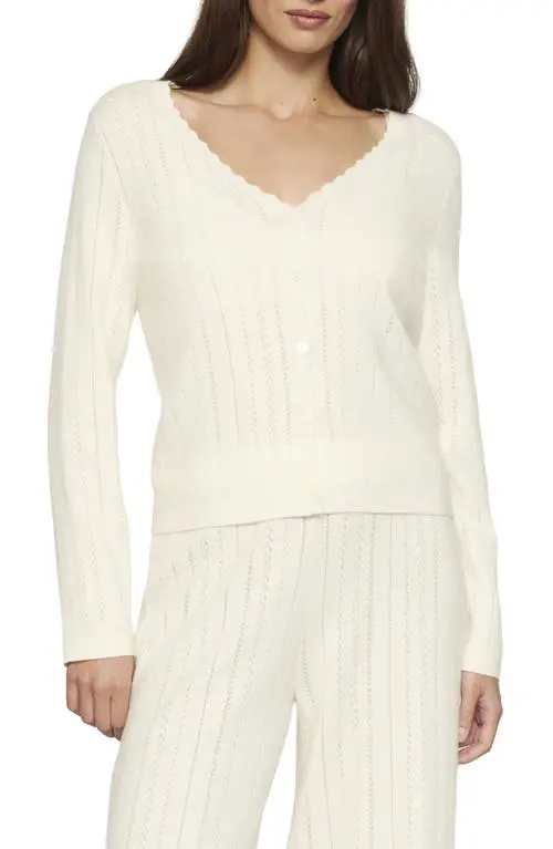 Eberjey Pointelle Cardigan - Ivory