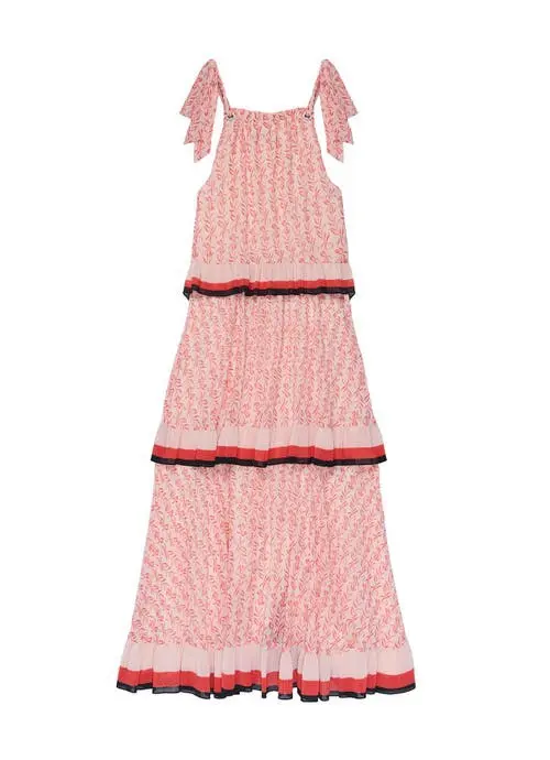 Mint Velvet Printed Tiered Halterneck Midaxi Dress