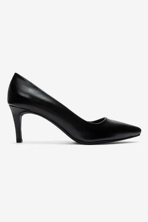 FOREVER & ALWAYS SHOES Clyde Leather Stiletto Pumps - Black