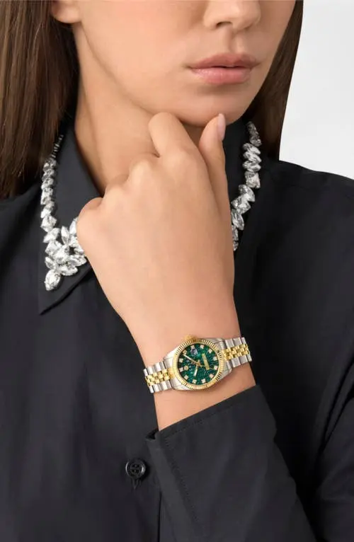 Philipp Plein Date Superlative Crystal Two-tone Bracelet Watch