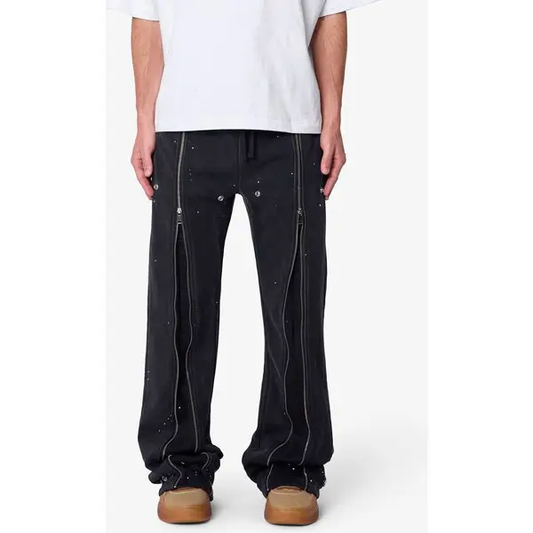 Mnml Rivet Zipper Flare Sweatpants