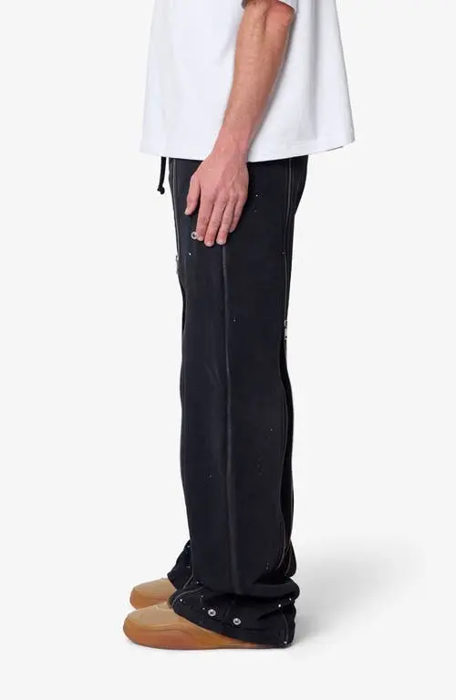 Mnml Rivet Zipper Flare Sweatpants