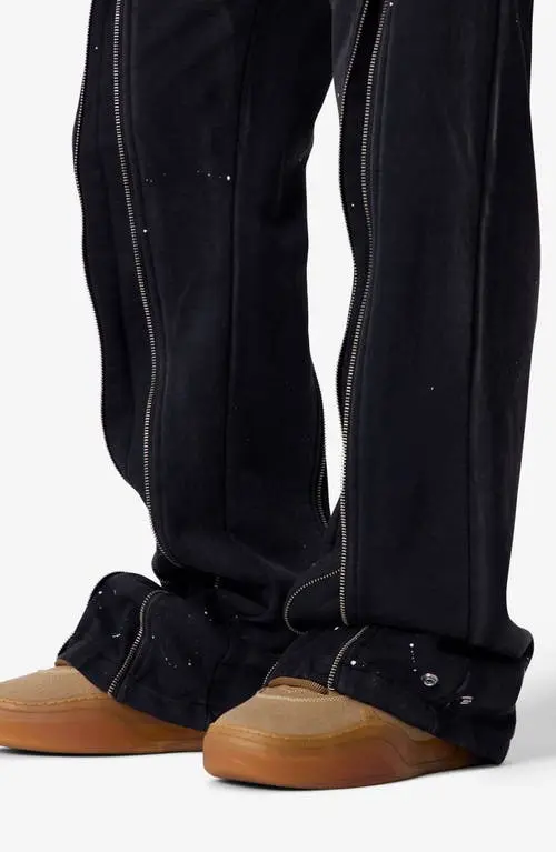 Mnml Rivet Zipper Flare Sweatpants
