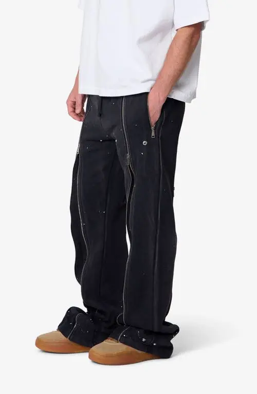 Mnml Rivet Zipper Flare Sweatpants