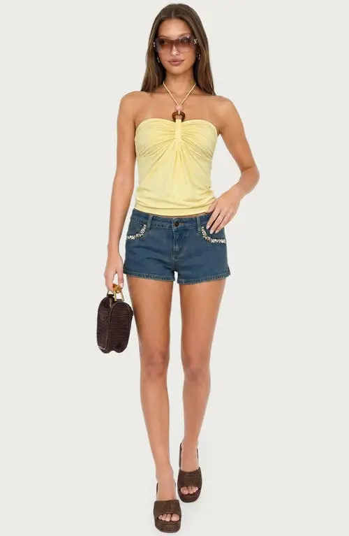 EDIKTED Itzel Ring Draped Halter Top