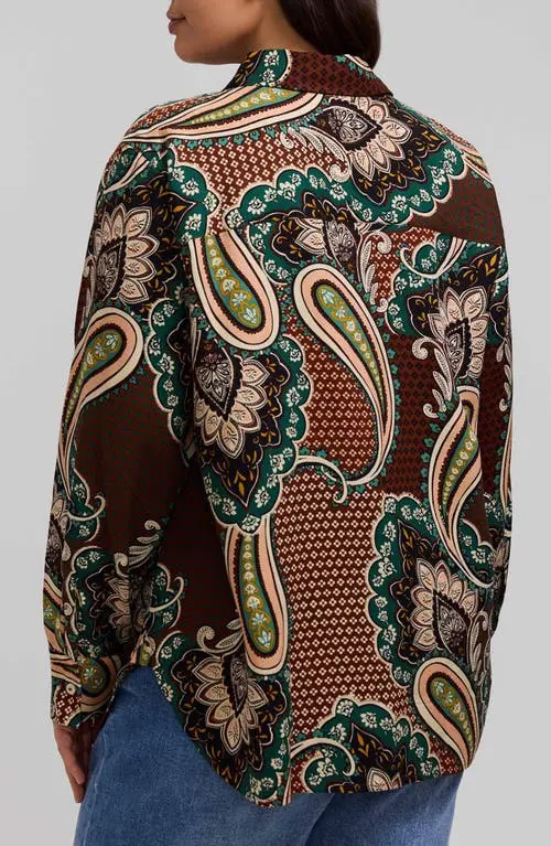 Foxcroft Meghan Paisley Print Button-up Shirt