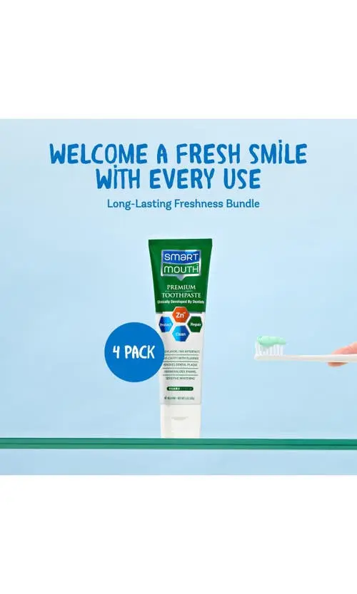 SMARTMOUTH Anti-cavity Fluoride Whitening Toothpaste 6 Oz 4-pack