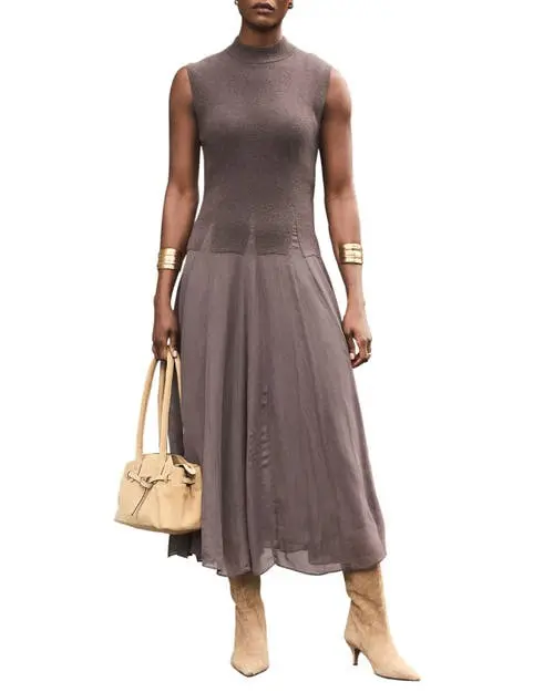 Mint Velvet Sleeveless Knit Midi Dress