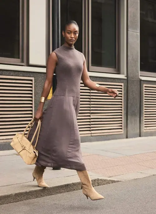 Mint Velvet Sleeveless Knit Midi Dress