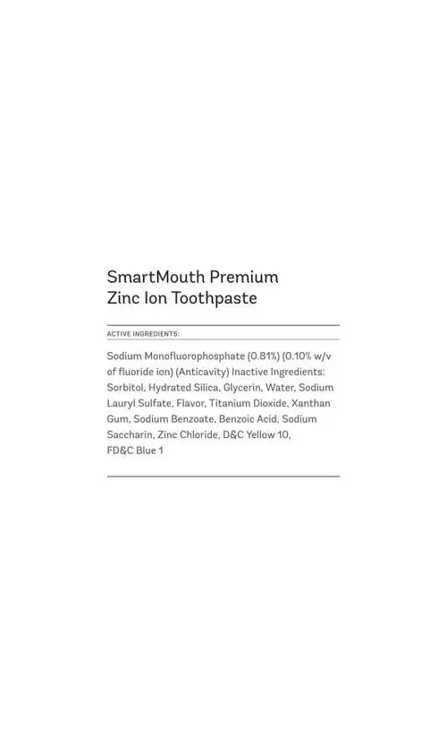 SMARTMOUTH Anti-cavity Fluoride Whitening Toothpaste 6 Oz
