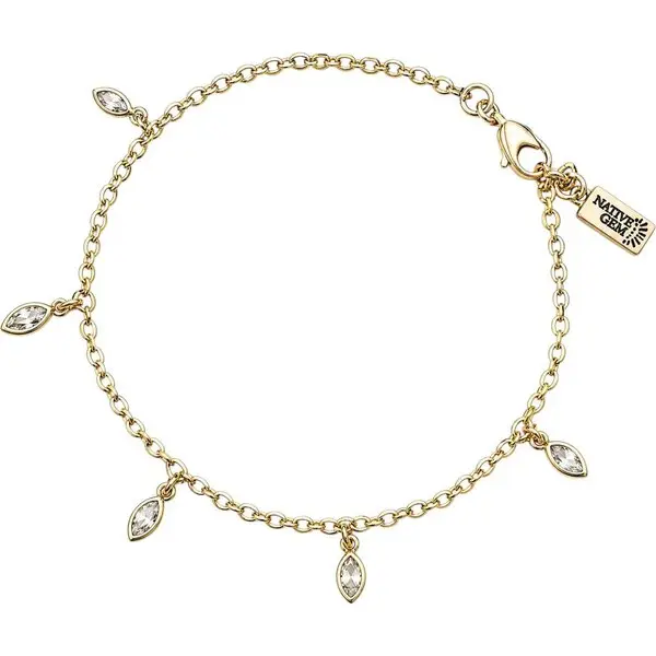 NATIVE GEM Smitten Sparkle Anklet - Gold