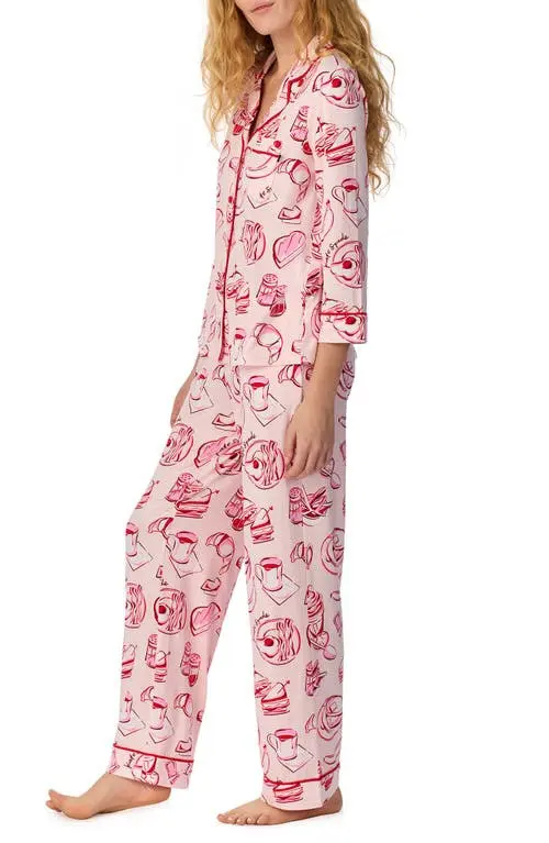 Kate Spade New York Print Crop Pajamas - Pink/print