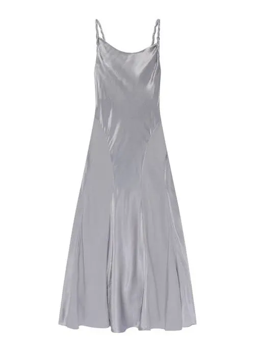 Mint Velvet Metallic Satin Midi Slip Dress