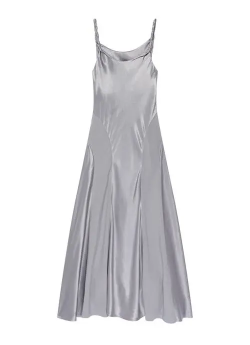 Mint Velvet Metallic Satin Midi Slip Dress
