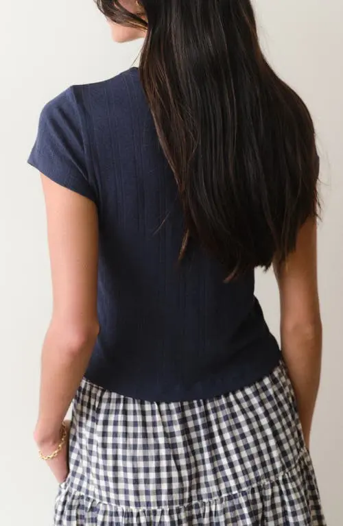Marine Layer Lexi Pointelle Crewneck T-shirt