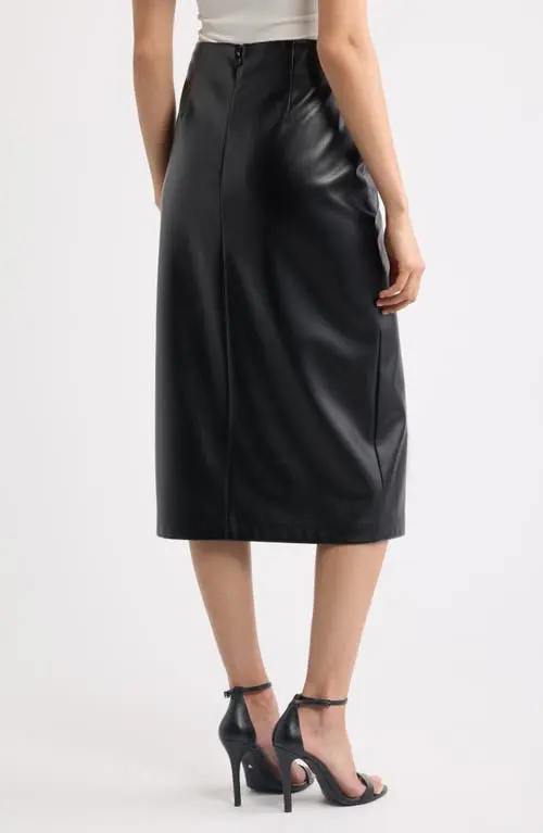 Elie Tahari Amelia Faux Leather Faux Wrap Skirt