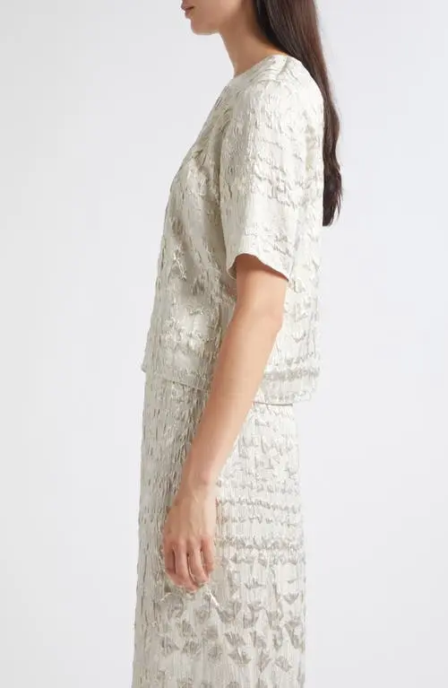 Partow Dina Textured Silk Blend Top
