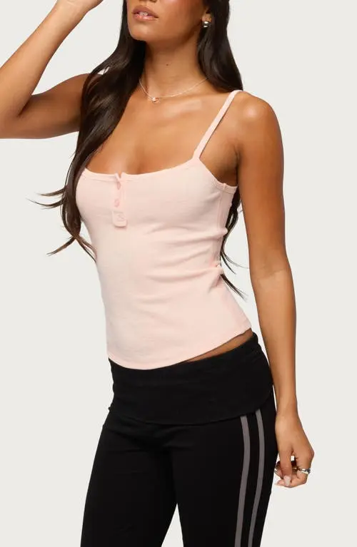 EDIKTED Channa Henley Tank Top