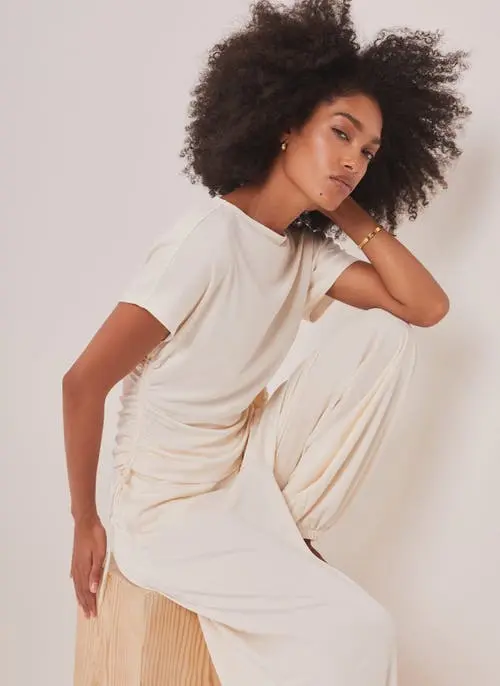 Mint Velvet Jersey Ruched Tie Detail Top
