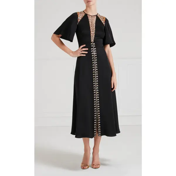 TEMPERLEY LONDON Embellished Midi Dress - Black