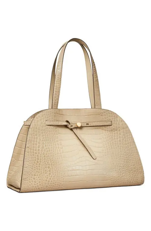 Tory Burch Romy Croc Embossed Leather Bauletto