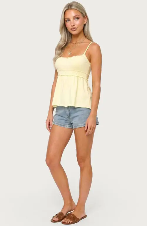EDIKTED Zepher Lettuce Trim Tank Top