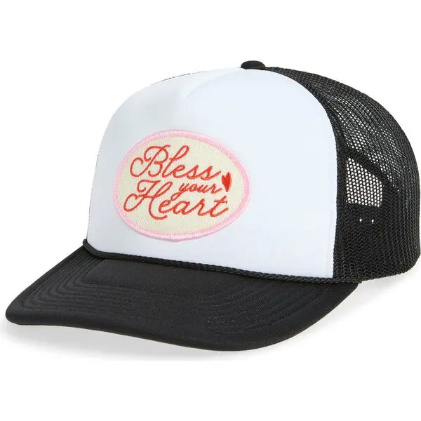 LOCAL BEACH Trucker Hat With Embroidered Patch - Black/white