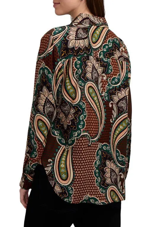 Foxcroft Meghan Paisley Print Button-up Shirt