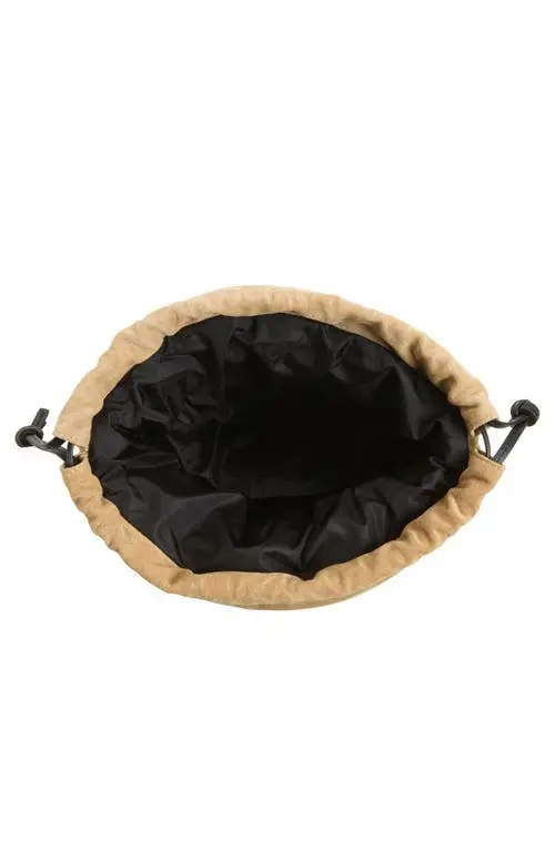 Moncler Caradoc Quilted Suede Bucket Bag - Beige