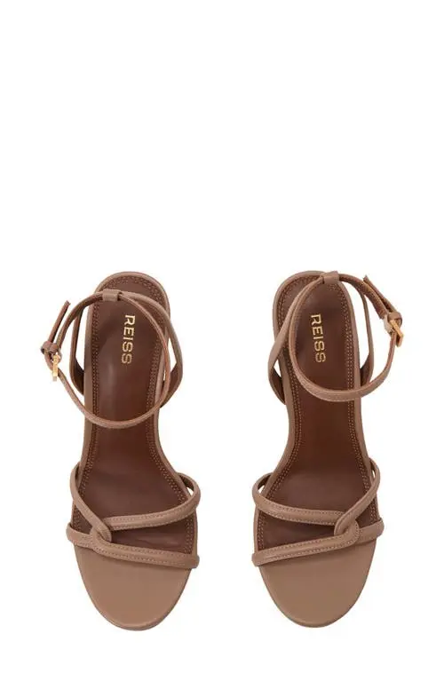 REISS Annabelle Leather Ankle Strap Sandal