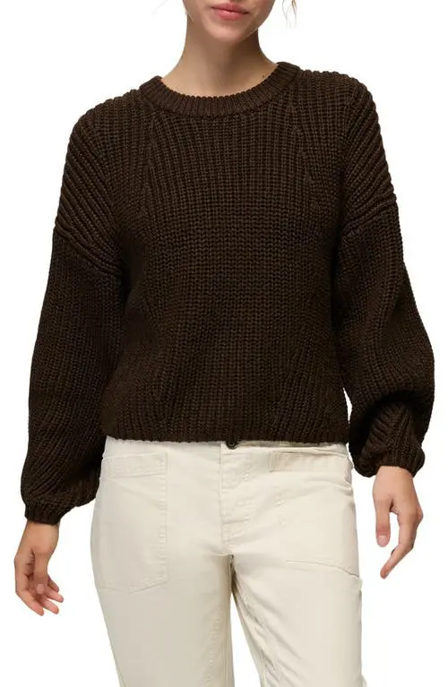 Prana Sunday River Crewneck Sweater - Dark Roast