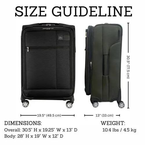 SKYWAY Sigma 7.0 Softside Expandable 28" Large Checked Spinner Luggage - Black