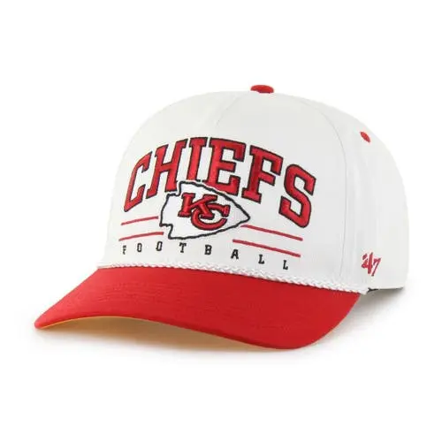 '47 47 Red Kansas City Chiefs Roscoe Two-toned Hitch Adjustable Cap - White
