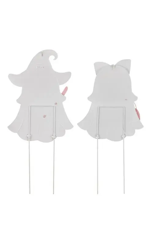 GLITZHOM Halloween Metal Ghosts Set Yard Stakes