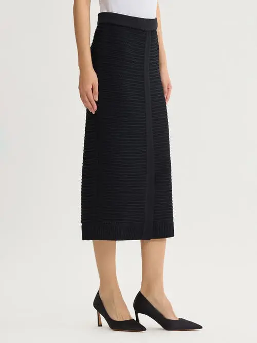 Misook Straight Monochromatic Ottoman Knit Maxi Skirt