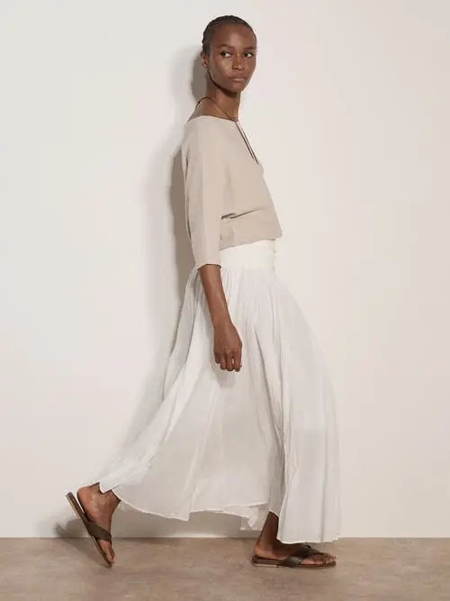 APRICOT Cotton Midaxi A-line Skirt With Elasticated Waist